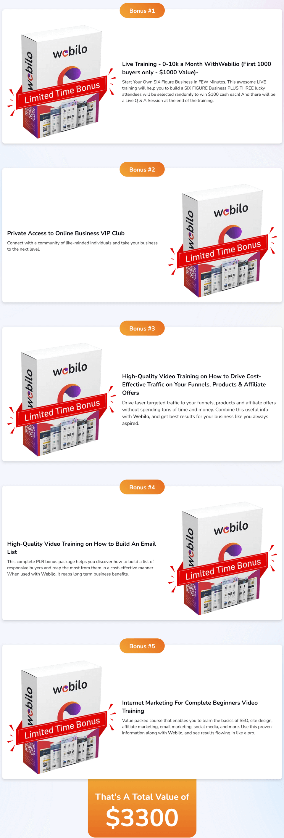 Webilo Review, Bonuses, Bundle, OTO & Discount Coupons