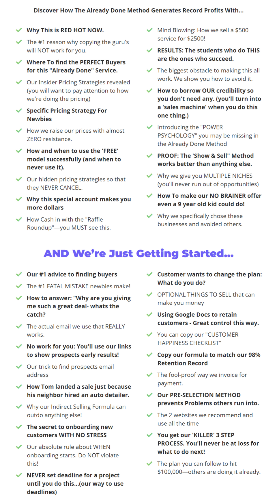 The Already Done Method Review: Build recurring sales today