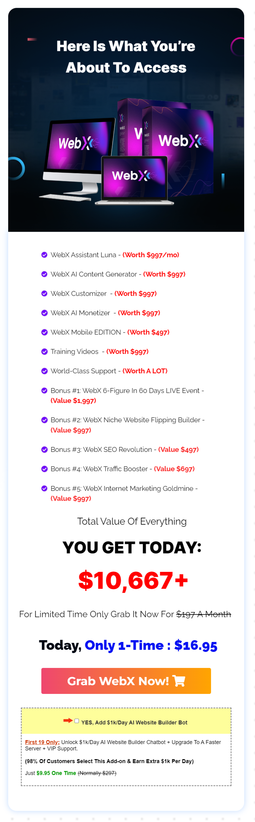WebX Review & Bonus: Try this virtual assistant web builder